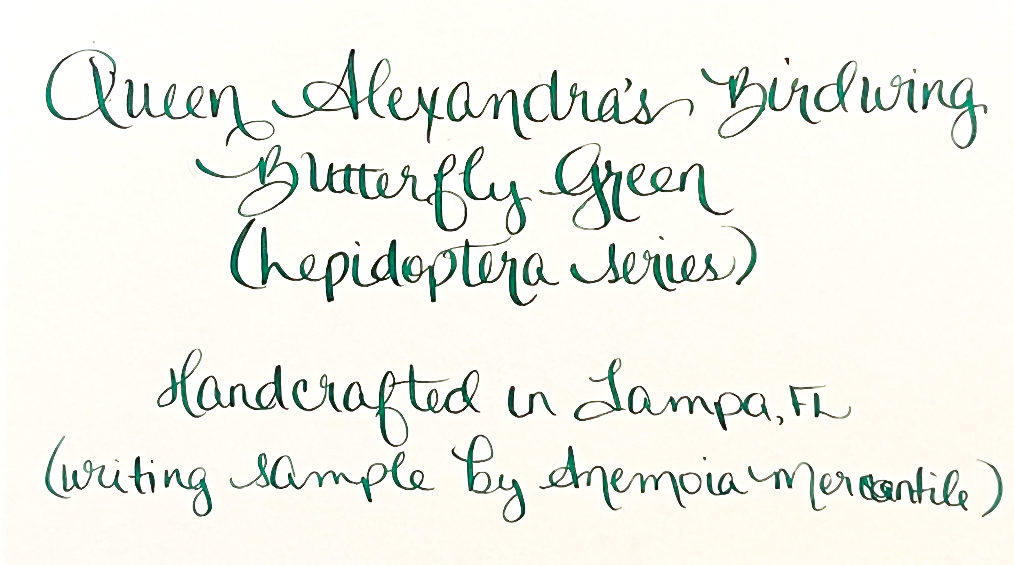 Queen Alexandra's Birdwing Butterfly Green Ink